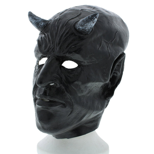 Scary Black Demon Latex Head Mask – Zacharia Accessories