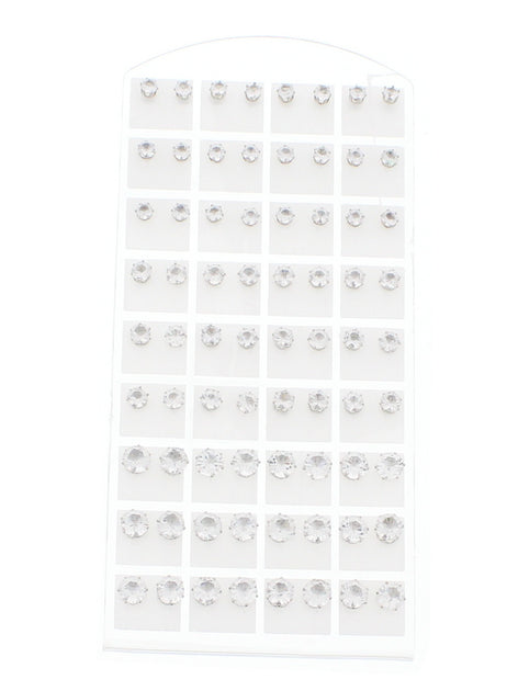 3 Size Round Clear Earring Studs – Zacharia Accessories